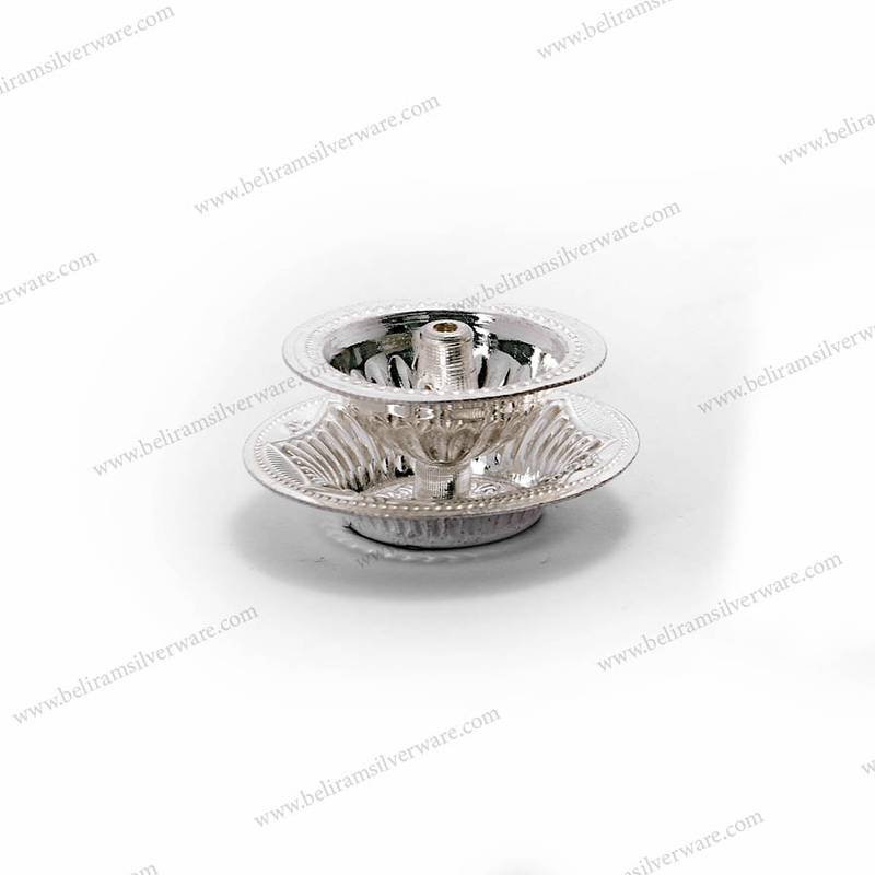 Fluted Design Silver Diya - Beliram Silverware